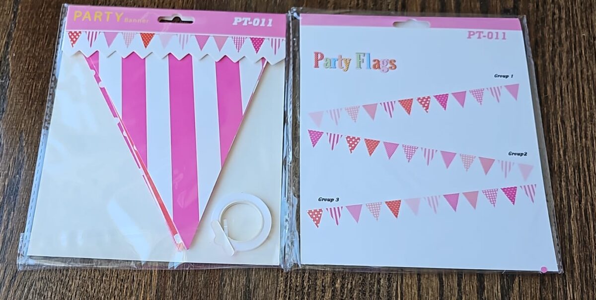 Colorful Pennant Banner Hanging set- 5 pcs - Festa Favors